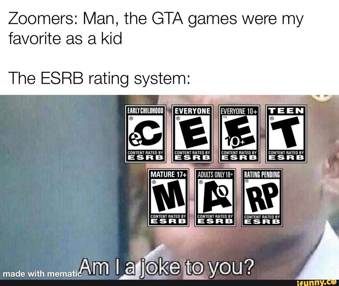 Zoomers: Man, the GTA games were my favorite as a kid The ESRB rating ...