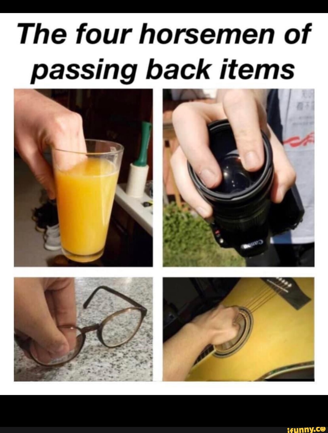 The four horsemen of passing back items - iFunny