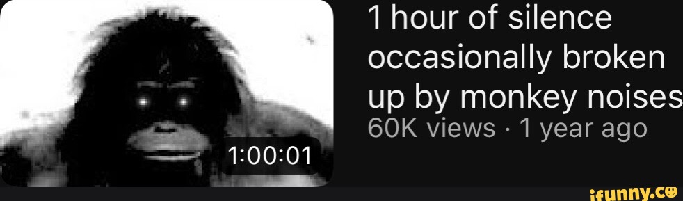 Hour of silence occasionally broken I up by monkey noises I views - 1 ...