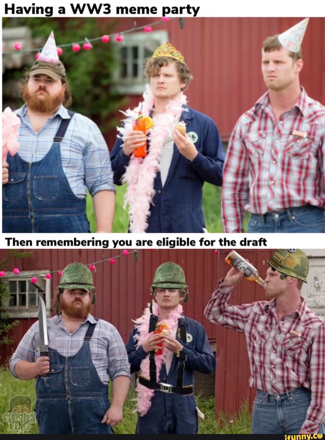 Having a WW3 meme party Then remembering you are eligible for the - iFunny