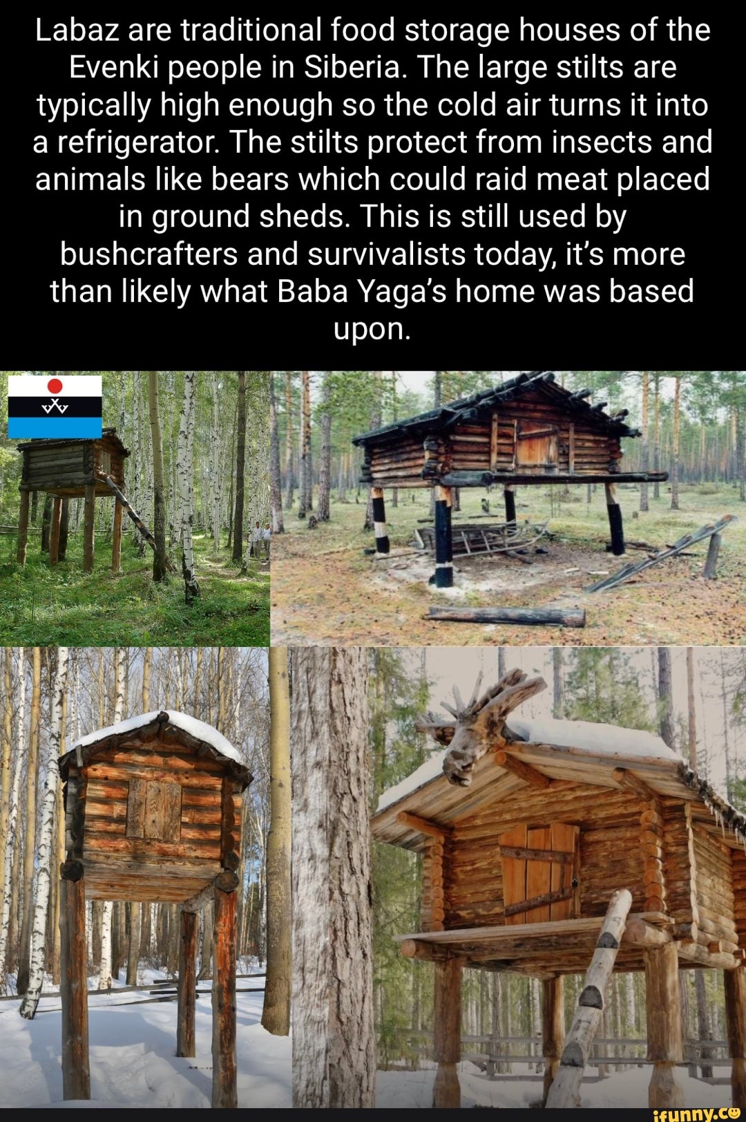 Labaz are traditional food storage houses of the Evenki people in ...