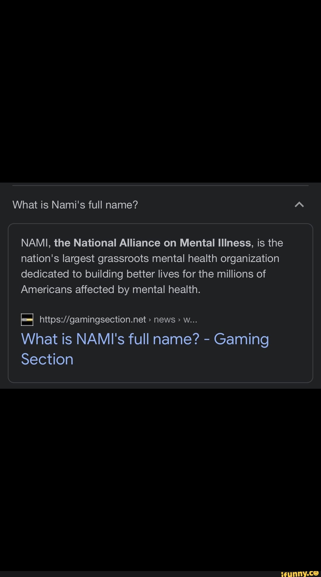 What is Nami's full name? NAMI, the National Alliance on Mental Illness ...