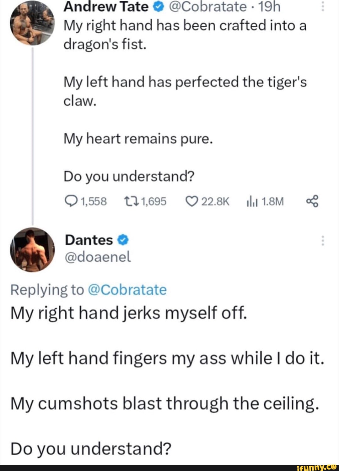 Andrew Tate @ @Cobratate - My right hand has been crafted into a dragon ...