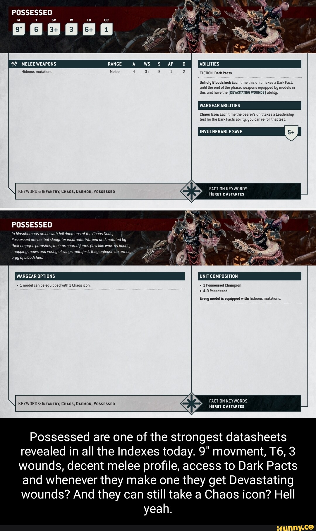 POSSESSED Unholy Bloodshed: Each time this unit makes a Dark Pact, this ...
