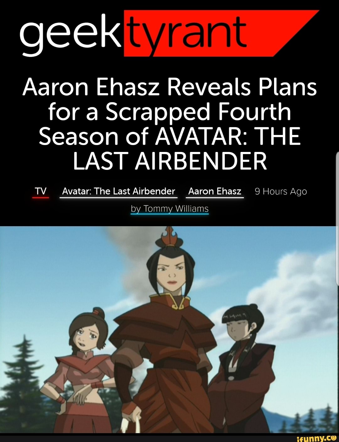 Geek Aaron Ehasz Reveals Plans for a Scrapped Fourth Season of AVATAR ...