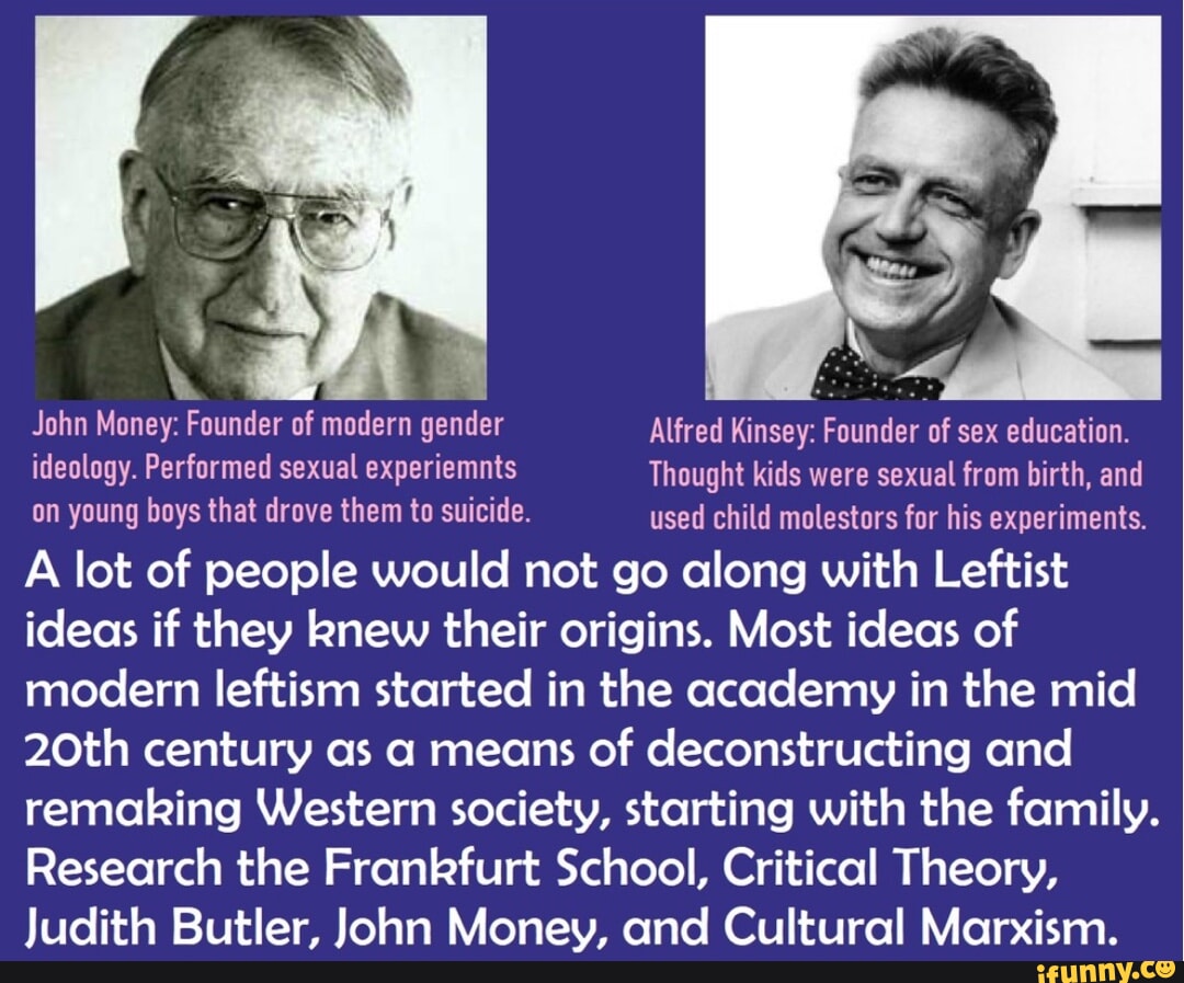 John Money: Founder of modern gender Alfred Kinsey: Founder of sex ...