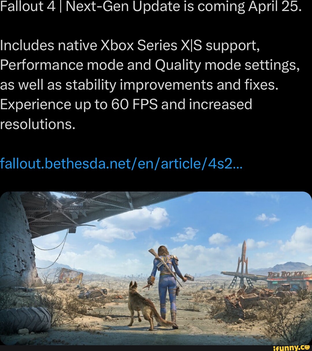 Fallout 4 I Next-Gen Update is coming April 25. Includes native Xbox ...