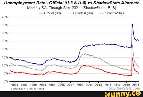 Unemployment Rate - Official & vs ShadowStats Alternate Monthly SA ...