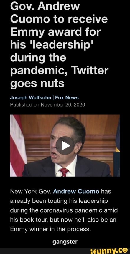 Gov. Andrew Cuomo to receive Emmy award for his 'leadership' during the ...