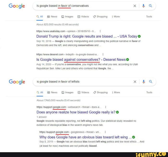 Google Google Is google biased in favor of conservatives x QA News ...
