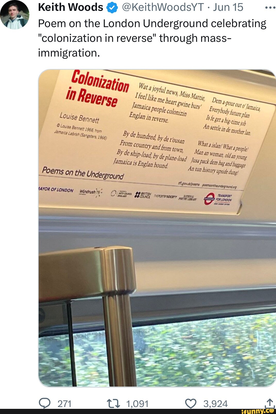 Keith Woods @ @KeithWoodsYT Jun iS Poem on the London Underground ...