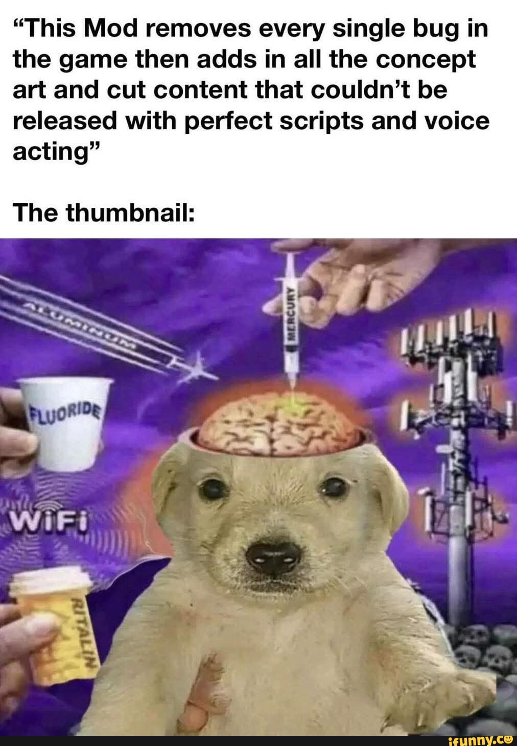 "This Mod removes every single bug in the game then adds in all the ...