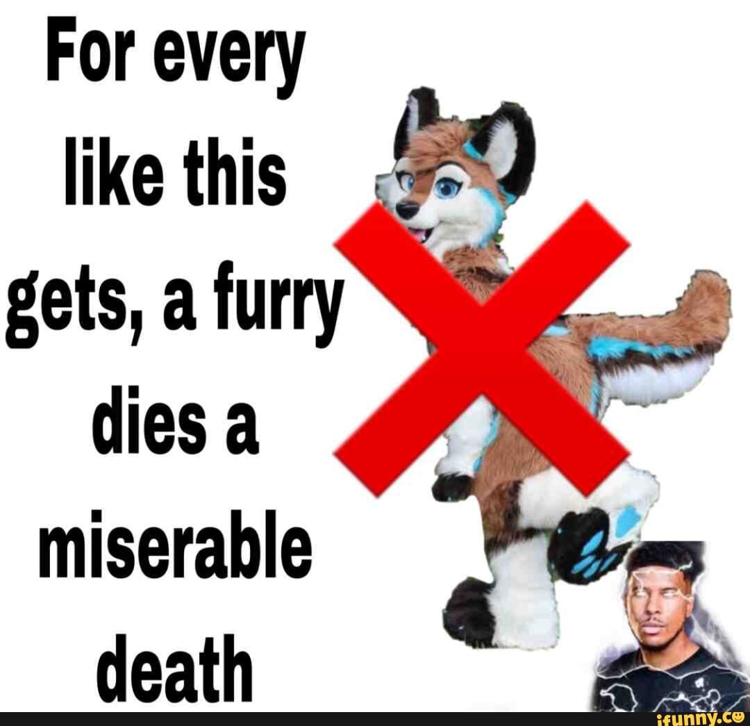 For every like this gets, a furry dies a miserable death - iFunny