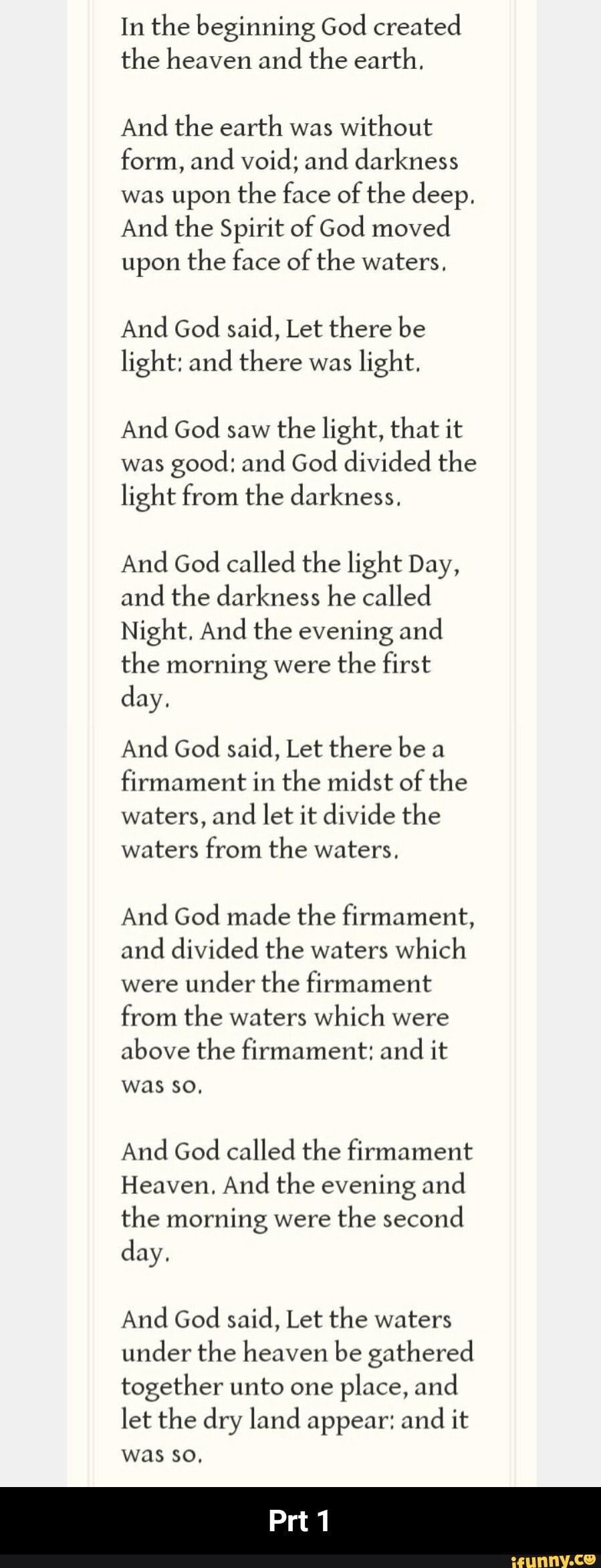 In the beginning God created the heaven and the earth. And the earth ...
