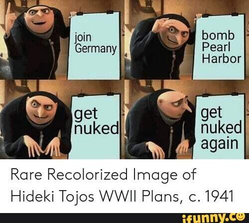 Rare Recolorized Image of Hideki Tojos WWII Plans, c. 1941 - iFunny