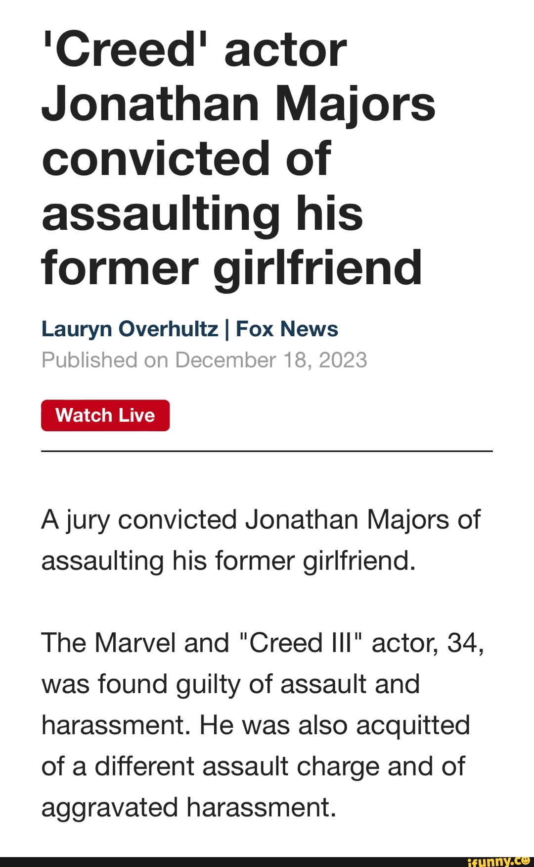 'Creed' actor Jonathan Majors convicted of assaulting his former ...