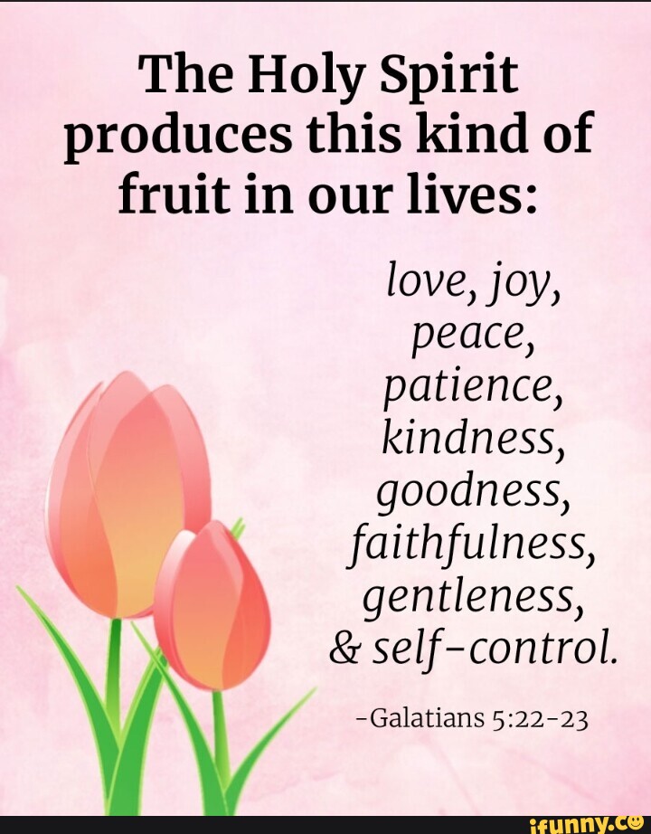 The Holy Spirit produces this kind of fruit in our lives: love, joy ...