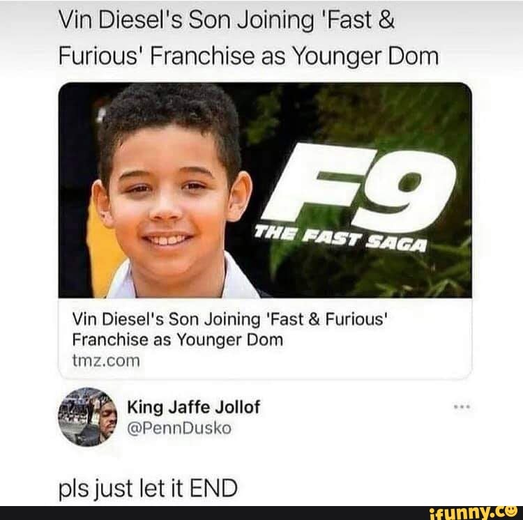 Vin Diesel's Son Joining 'Fast & Furious' Franchise as Younger Dom Vin ...
