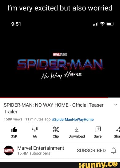 I'm very excited but also worried SPIDER-MAN: NO WAY HOME - Official ...