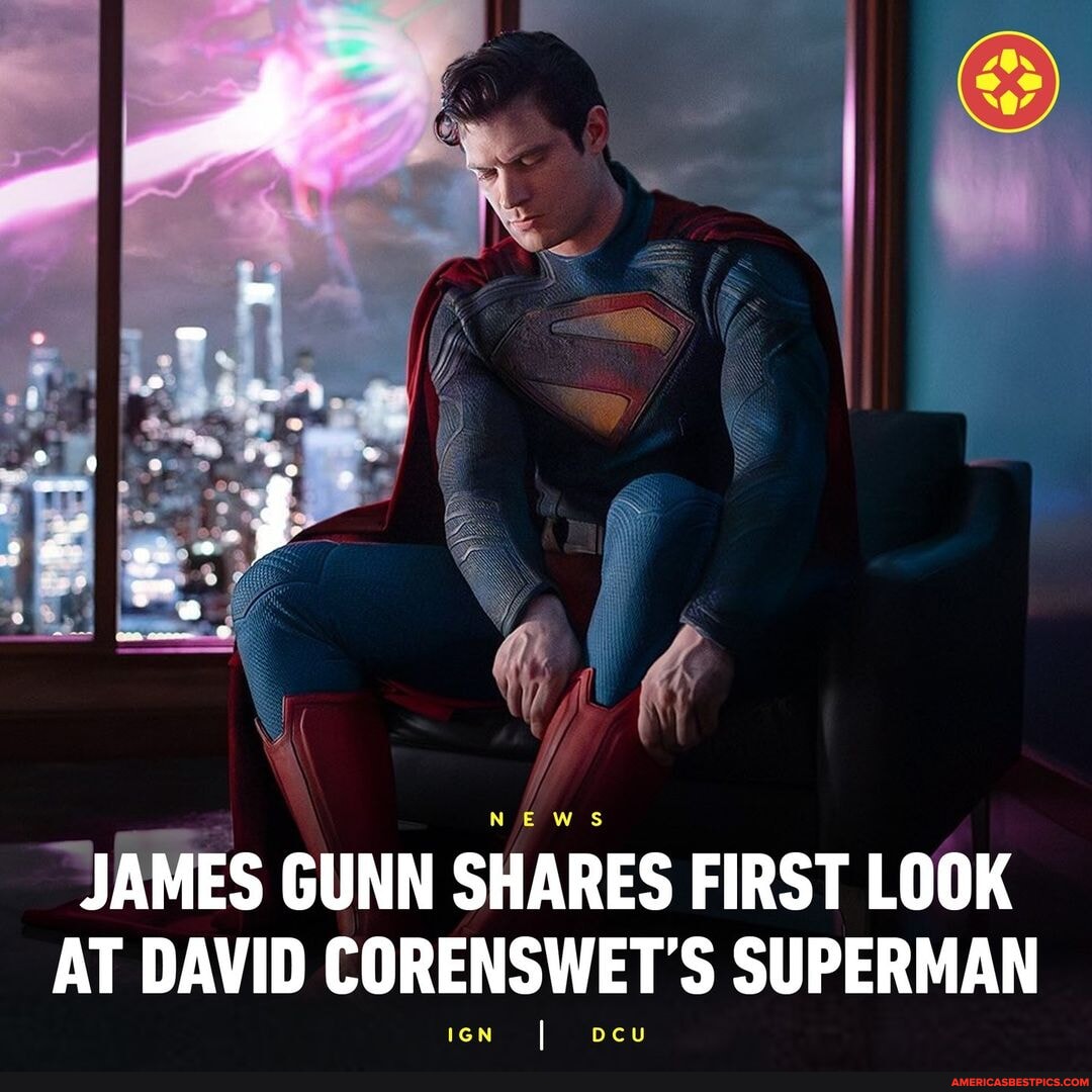James Gunn has shared the first look at David Corenswet's Superman from the upcoming DCU launch ...