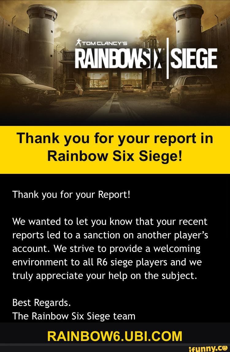 Thank You For Reporting