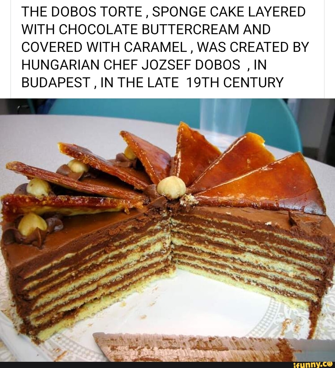 THE DOBOS TORTE , SPONGE CAKE LAYERED WITH CHOCOLATE BUTTERCREAM AND ...