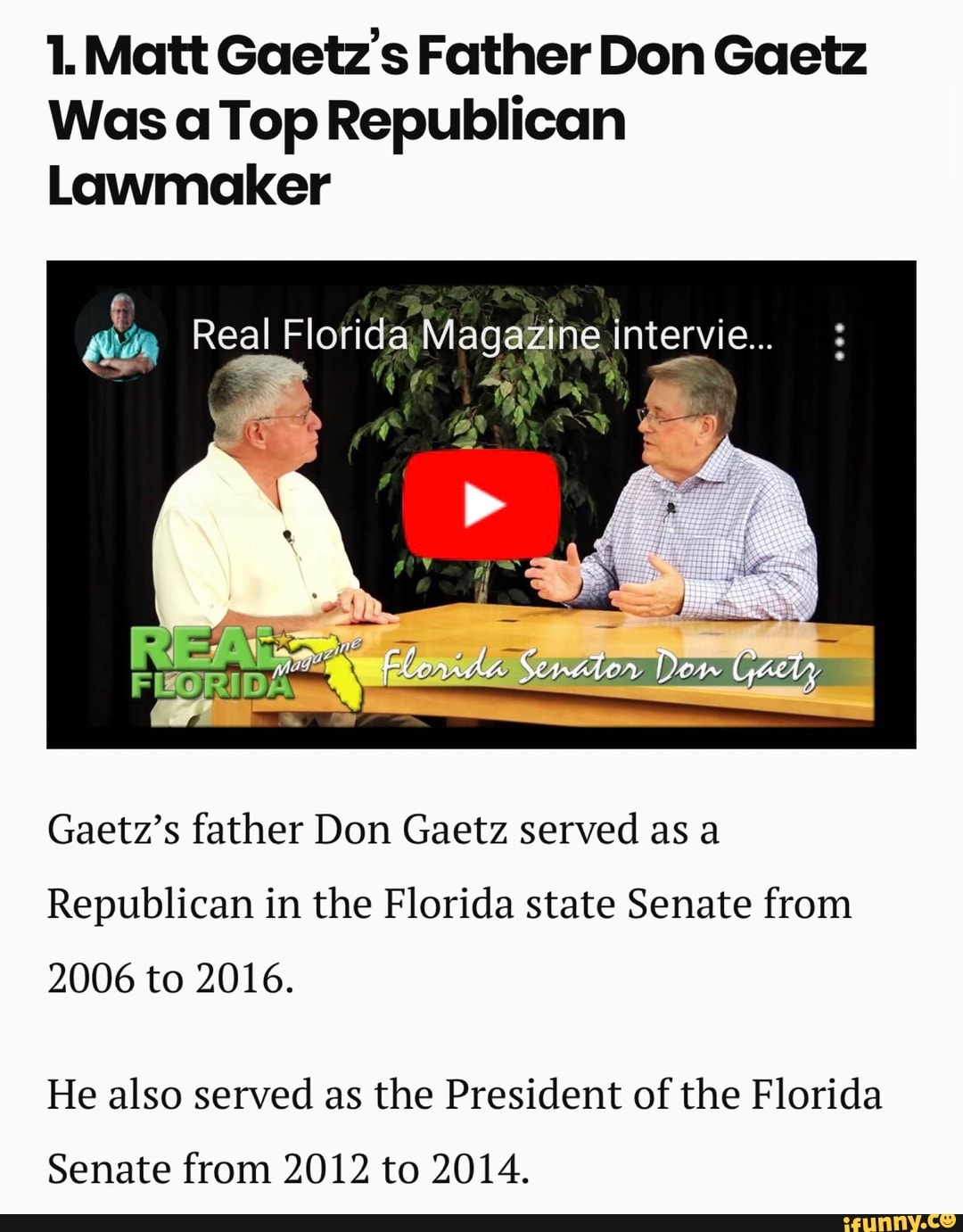 1. Matt Gaetz's Father Don Gaetz Was a Top Republican Lawmaker Gaetz's ...