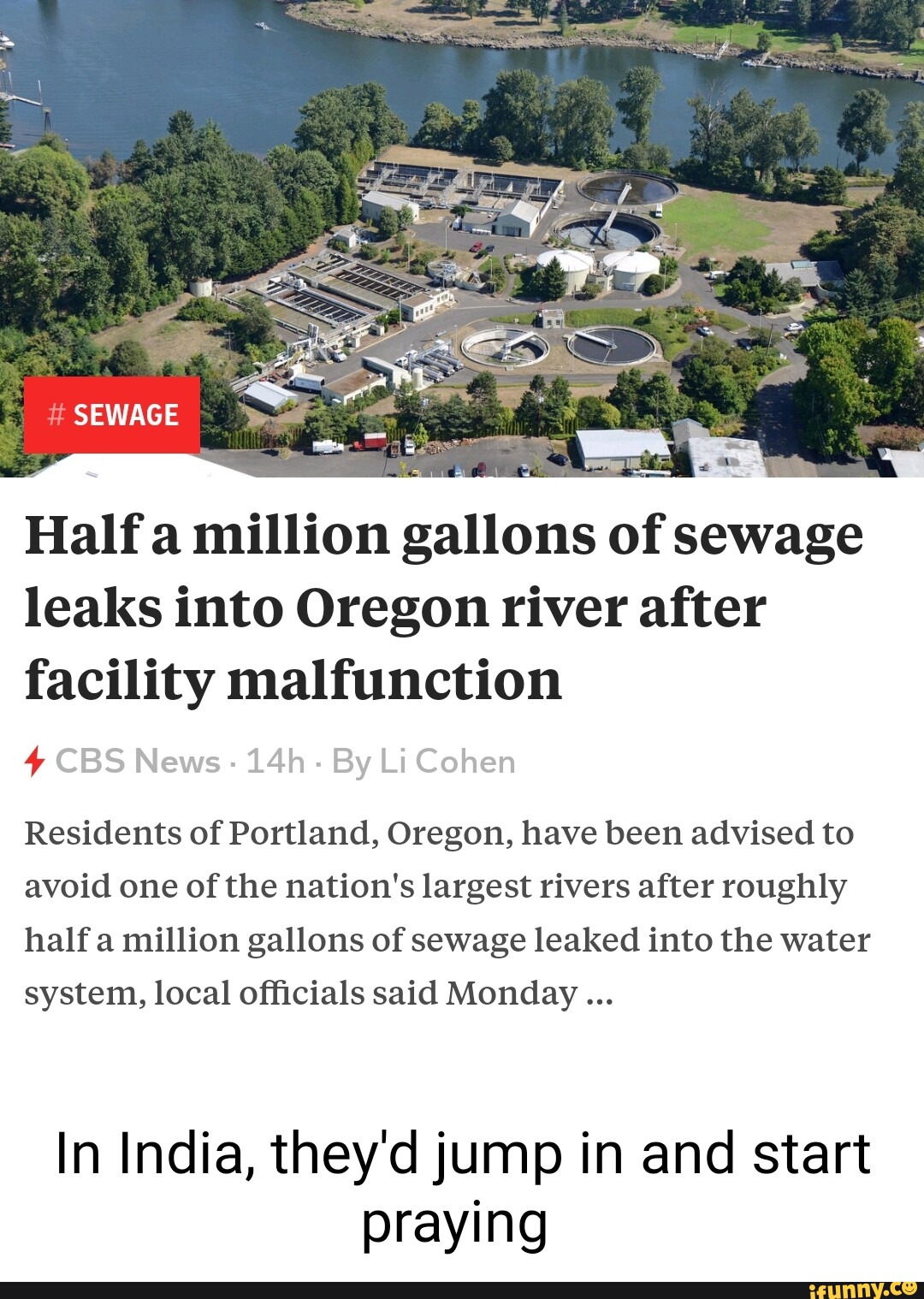 SEWAGE Half a million gallons of sewage leaks into Oregon river after ...