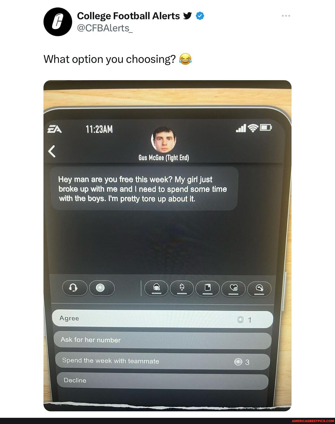 Bro what are these options Follow cfbalerts nflmemes nflfootball memes ...