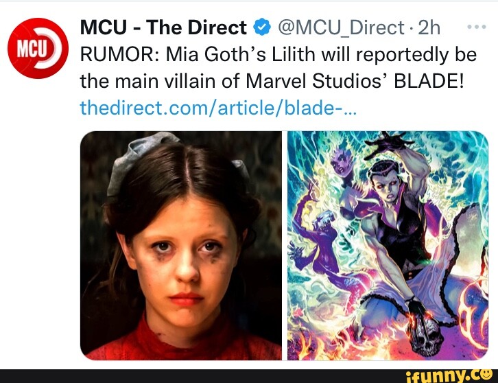 MCU - The Direct @ @MCU Direct: RUMOR: Mia Goth's Lilith will ...