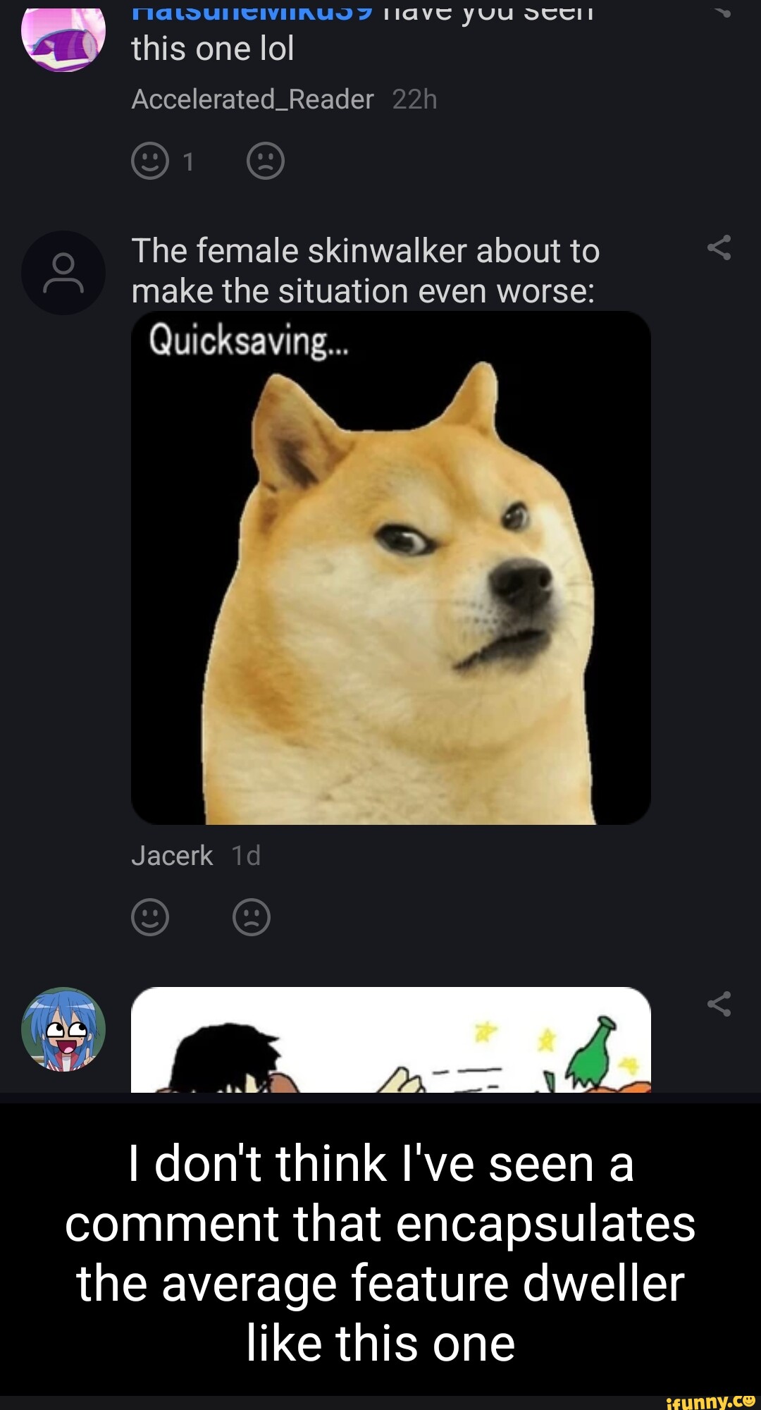 This one lol yUU Accelerated_Reader The female skinwalker about to make ...