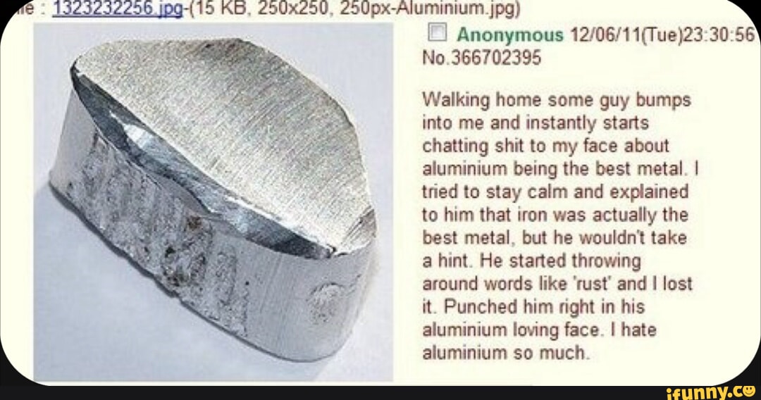 Aluminium memes. Best Collection of funny Aluminium pictures on iFunny