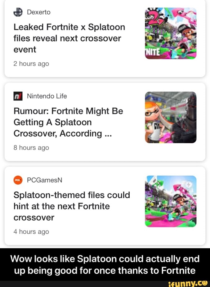 E Dexerto Leaked Fortnite x Splatoon files reveal next crossover event ...