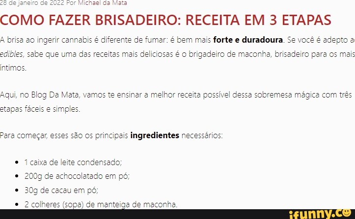 COMO FAZER BRISADEIRO: RECEITA EM 3 ETAPAS A brisa ao ingerir cannabis ...