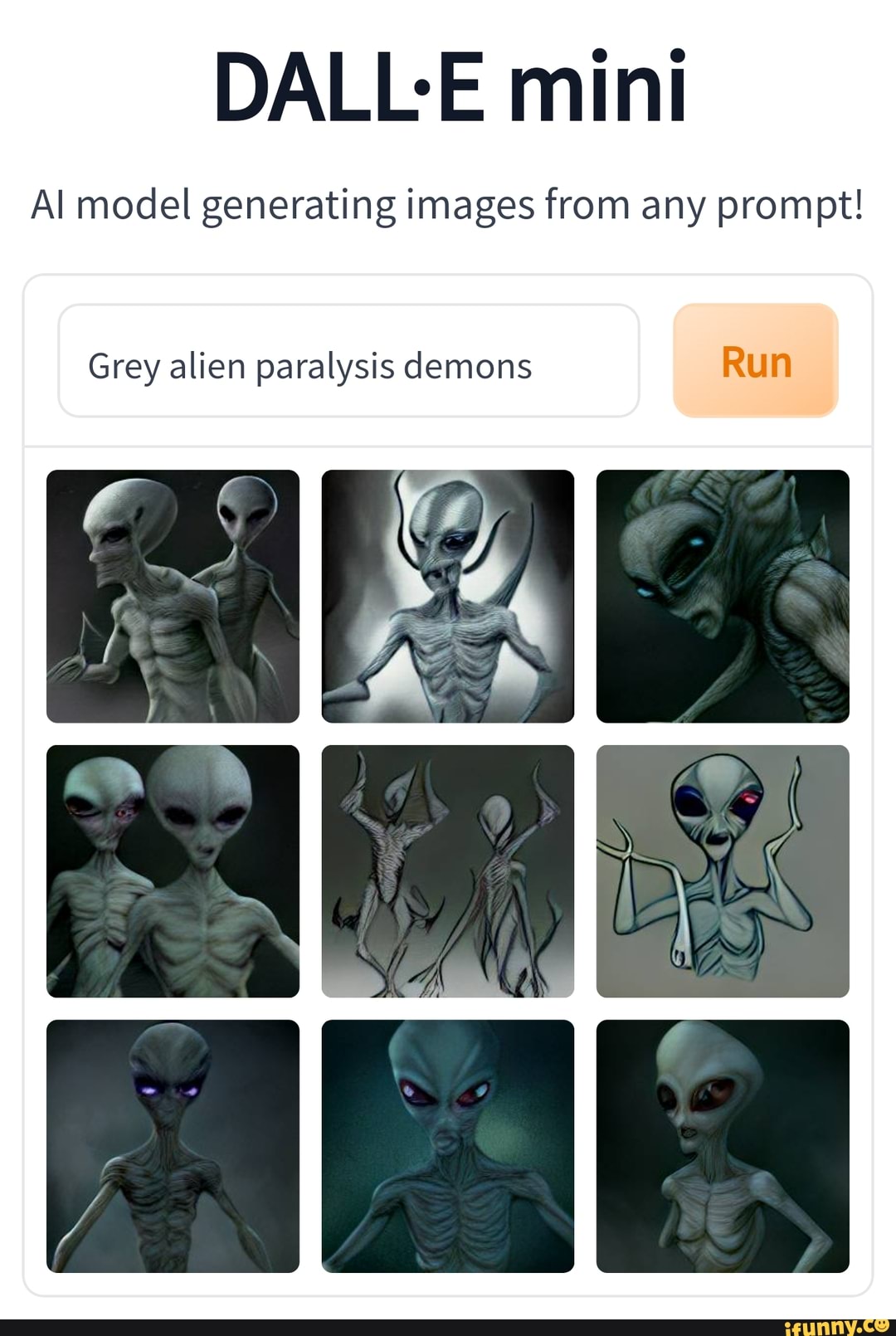 Mini Al model generating images from any prompt! Grey alien paralysis ...