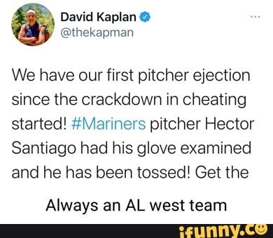 We have our first pitcher ejection since the crackdown in cheating ...