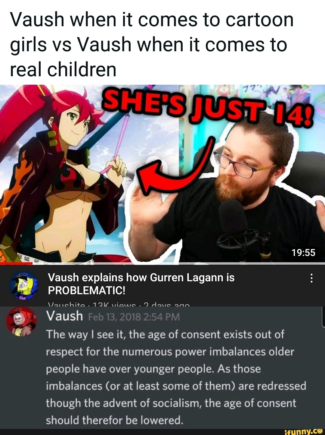 Vaush when it comes to cartoon girls vs Vaush when it comes to real ...