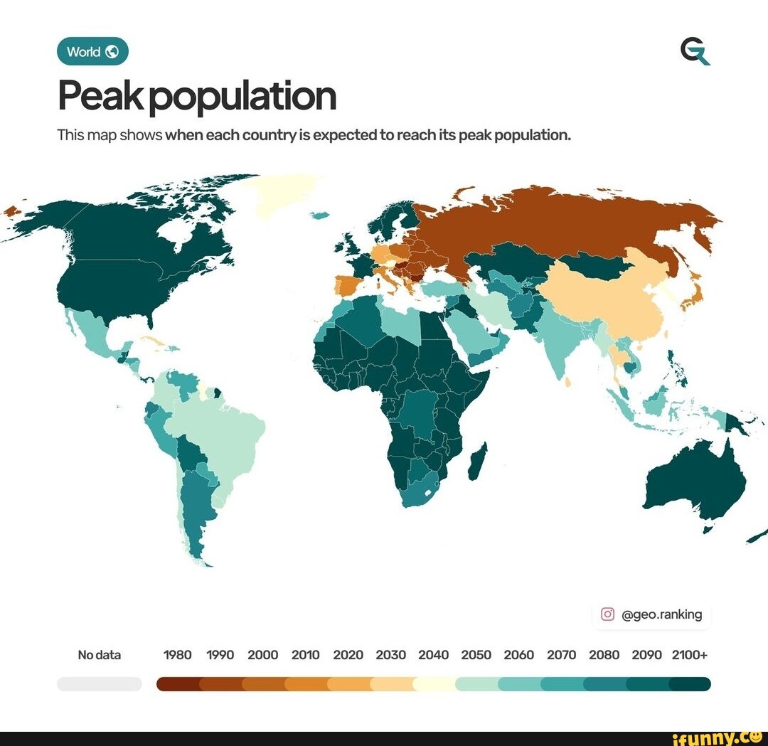 Peak population This map shows when each country is expected to reach ...
