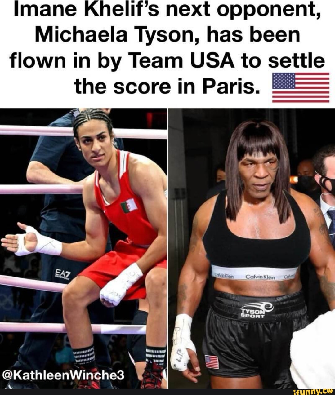 Ane Imane Khelif's next opponent, Michaela Tyson, has been flown in by ...