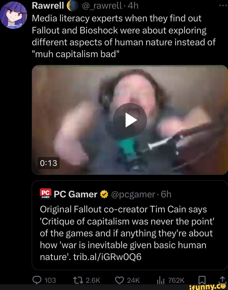 Rawrell @_rawrell: Media literacy experts when they find out Fallout ...