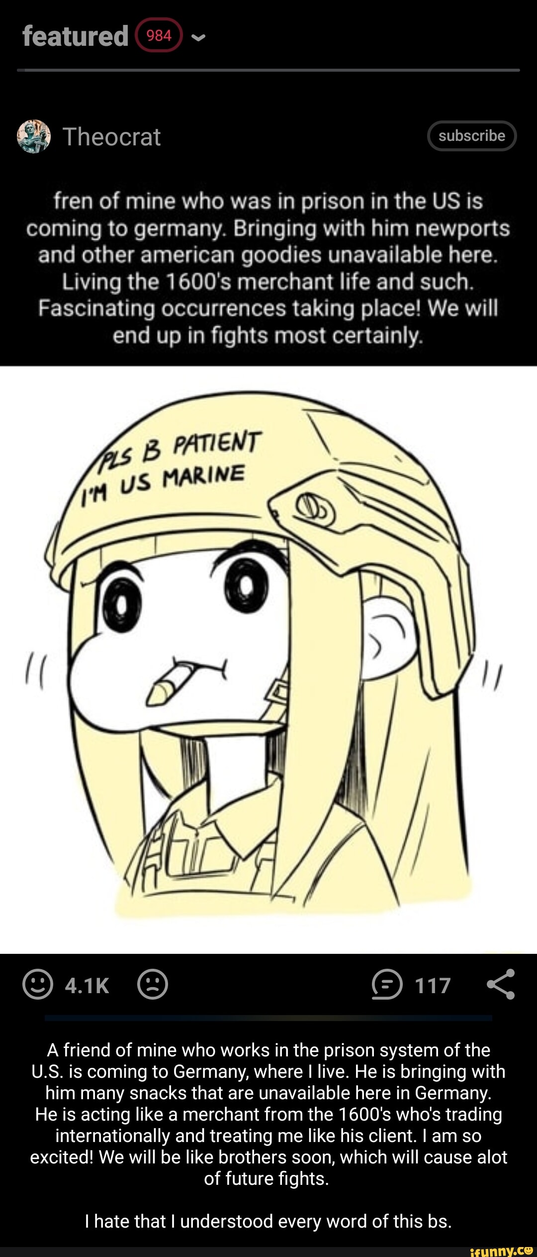 Featured Theocrat subscribe fren of mine who was in prison in the US is ...