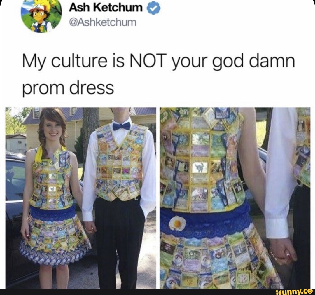 @Ashketchum My culture is NOT your god damn prom dress - WE - iFunny