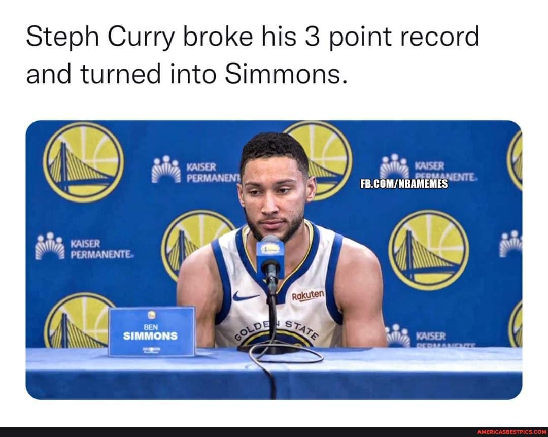 Steph Curry broke his 3 point record and turned into Simmons. SIMMONS ...
