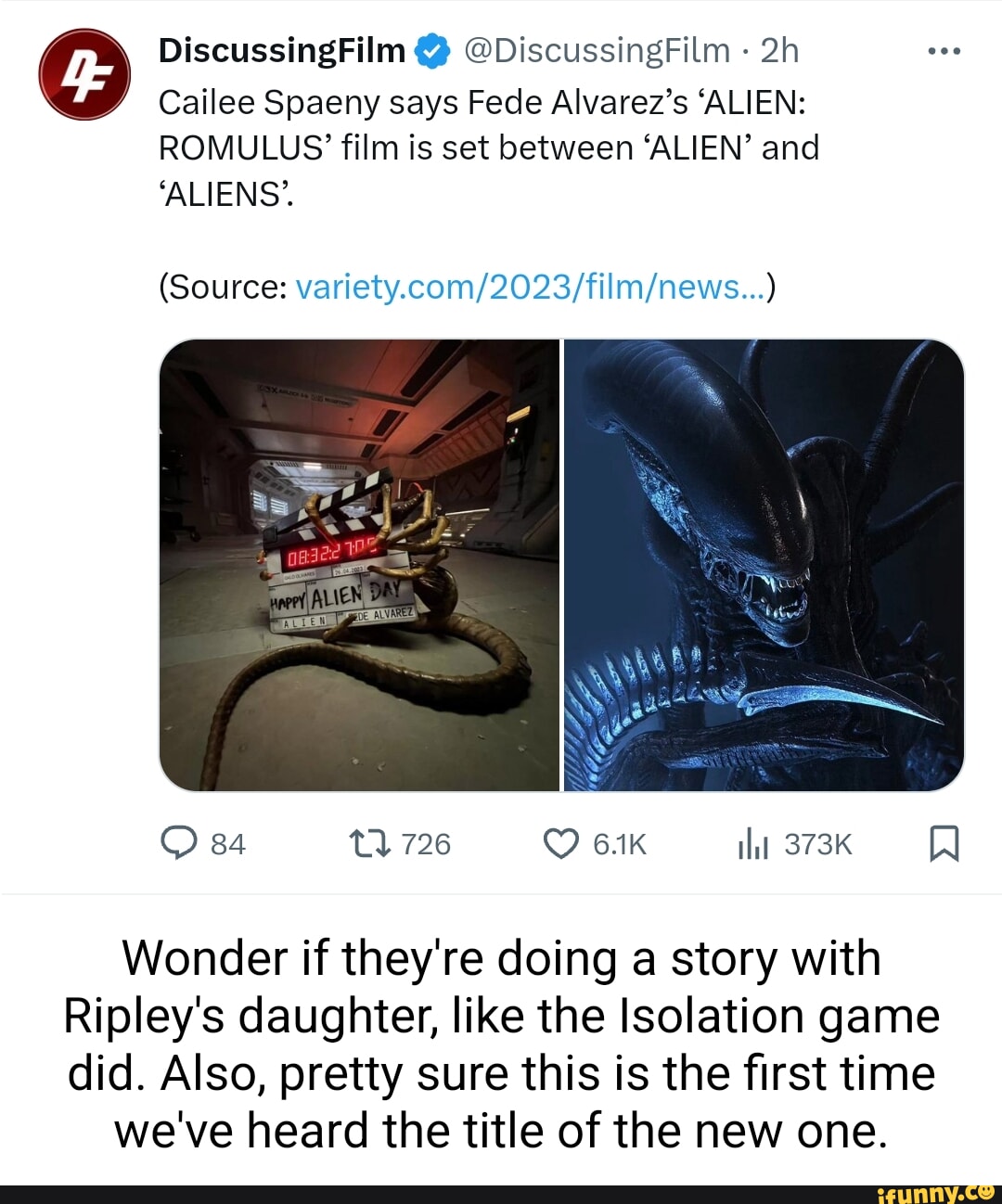 DiscussingFilm @ @DiscussingFilm Cailee Spaeny says Fede Alvarez's ...