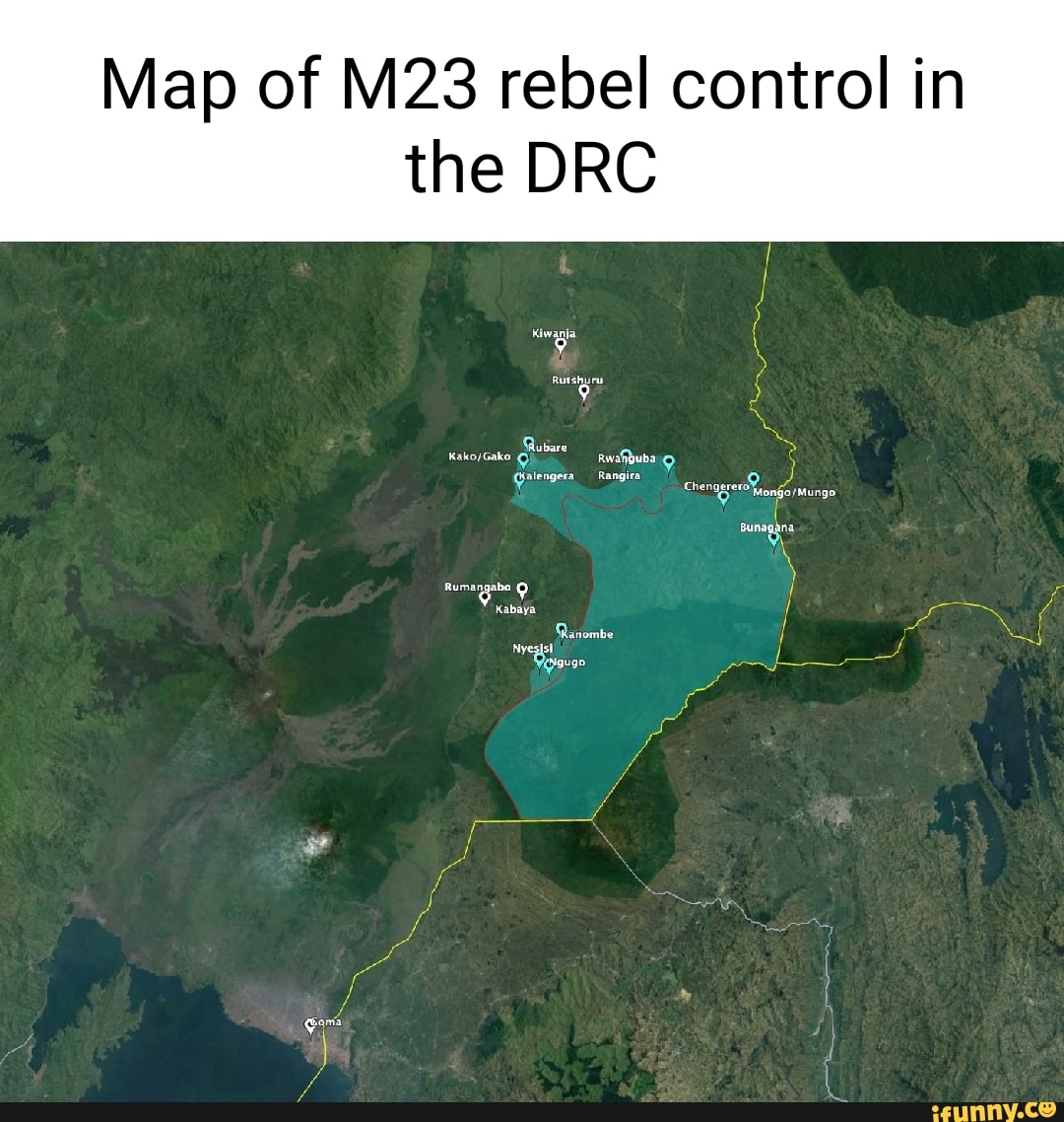 Map of rebel control in the DRC - iFunny