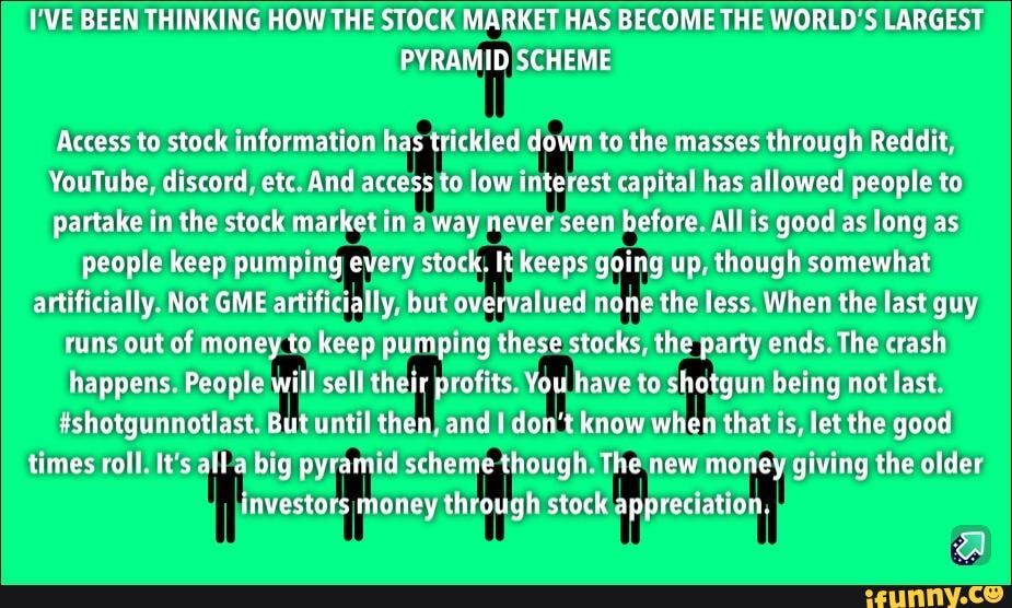 #finance #stocks #stonks #pyramidscheme - VE BEEN THINKING HOW THE ...