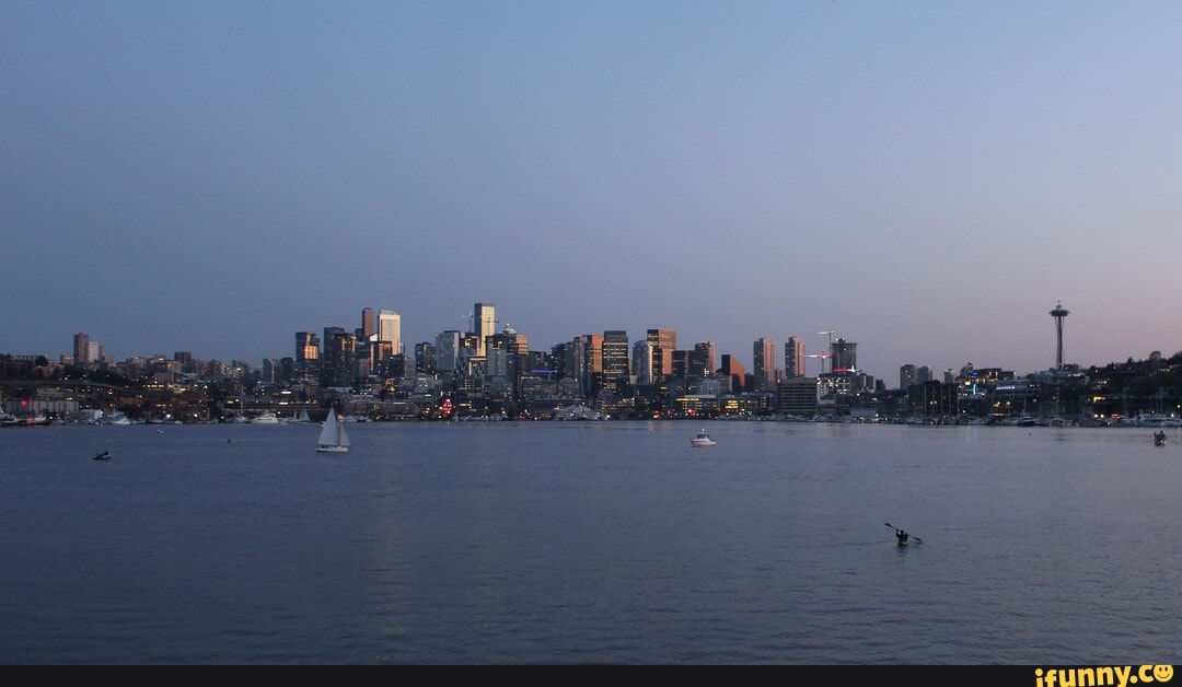 Seattle Sunset from Gasworks During COVID (Amateur playing with an ...