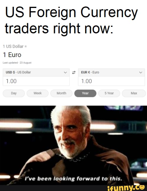 US Foreign Currency traders right now: Euro uso 1.00 I've been looking ...