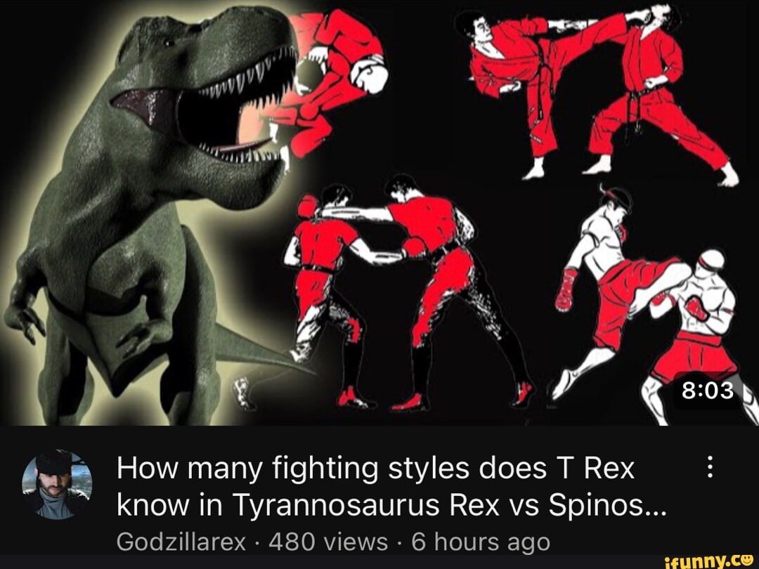 How many fighting styles does T Rex know in Tyrannosaurus Rex vs Spinos ...