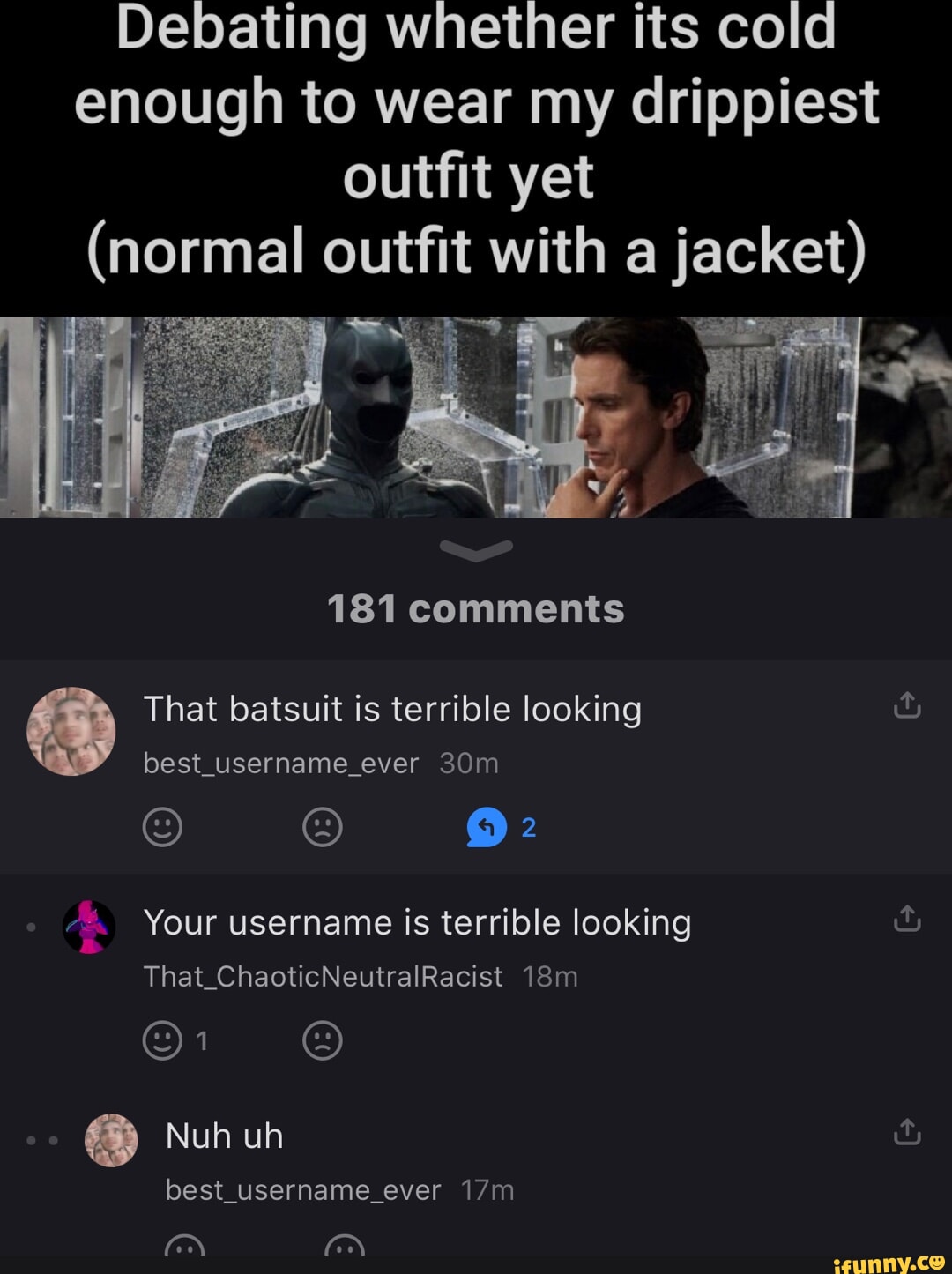 Batsuit memes. Best Collection of funny Batsuit pictures on iFunny
